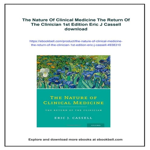 The Nature Of Clinical Medicine The Return Of The Clinician 1st Edition ...