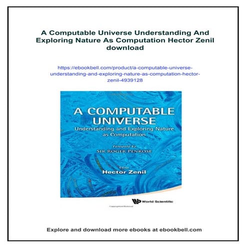 A Computable Universe Understanding And Exploring Nature As Computation ...