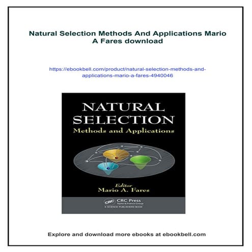Natural Selection Methods And Applications Mario A Fares | PDF