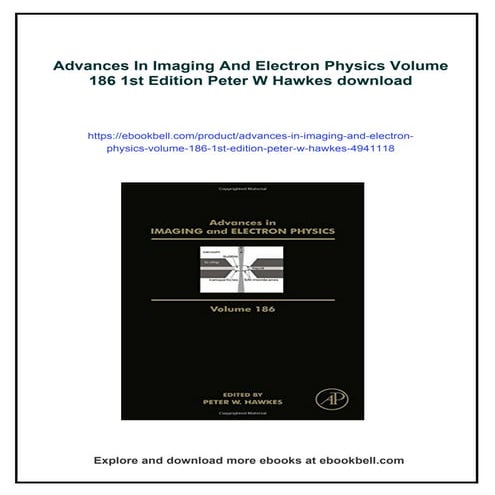 Advances In Imaging And Electron Physics Volume 186 1st Edition Peter W ...