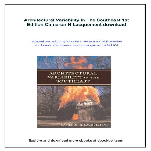 Architectural Variability In The Southeast 1st Edition Cameron H ...