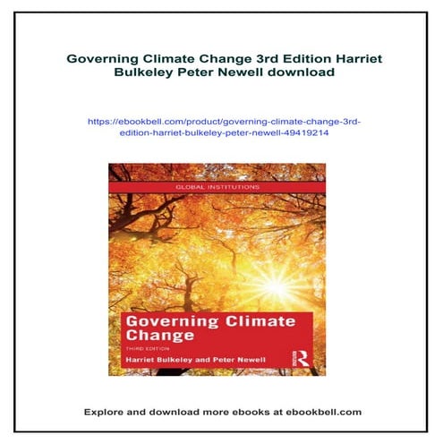 Governing Climate Change 3rd Edition Harriet Bulkeley Peter Newell | PDF