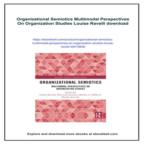 Organizational Semiotics Multimodal Perspectives On Organization ...