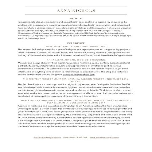 Curriculum vitae - Munyumba Mutwale August 2016 | PDF