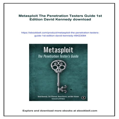 Metasploit The Penetration Testers Guide 1st Edition David Kennedy | PDF