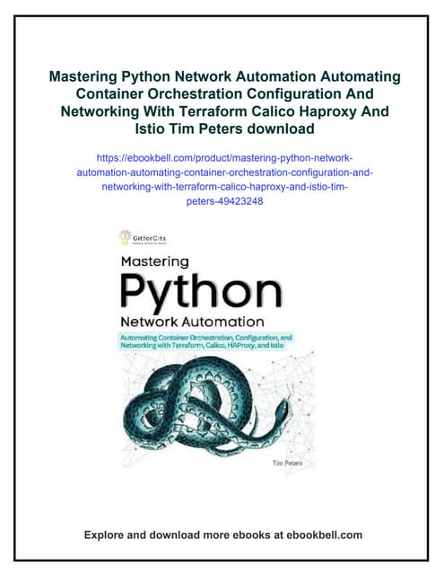 Mastering Python Network Automation Automating Container Orchestration ... Mastering Python Network Automation Automating Container Orchestration ...