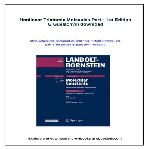 Nonlinear Triatomic Molecules Part 1 1st Edition G Guelachvili | PDF