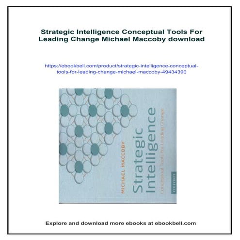 Strategic Intelligence Conceptual Tools For Leading Change Michael ...