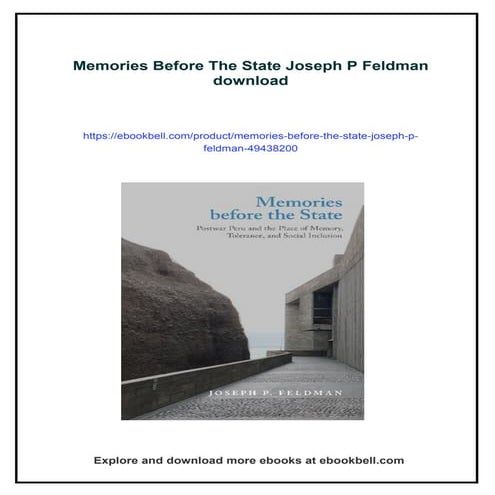 Memories Before The State Joseph P Feldman | PDF