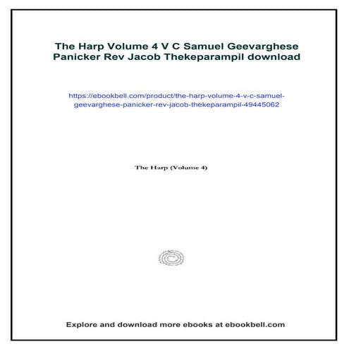 The Harp Volume 4 V C Samuel Geevarghese Panicker Rev Jacob Thekeparampil | PDF