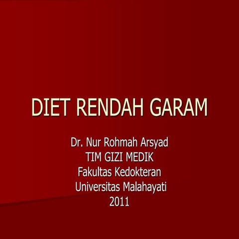 Diet rendah garam pada penderita diabetss | PPT