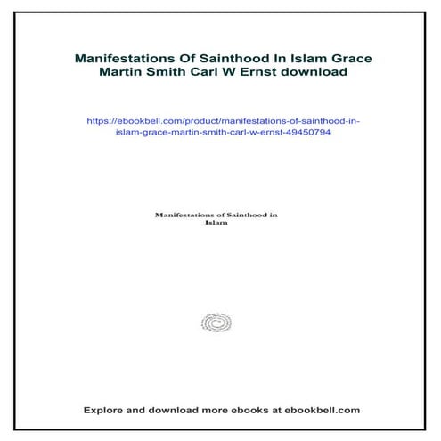 Manifestations Of Sainthood In Islam Grace Martin Smith Carl W Ernst | PDF