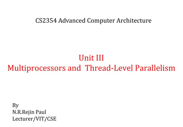 247267395 1 Symmetric And Distributed Shared Memory Architectures Ppt
