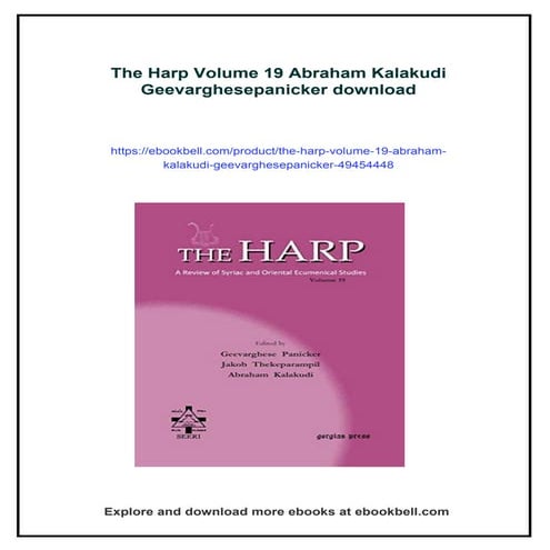 The Harp Volume 19 Abraham Kalakudi Geevarghesepanicker | PDF