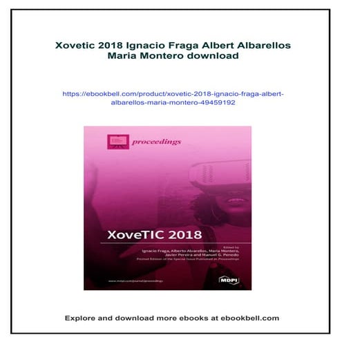 Xovetic 2018 Ignacio Fraga Albert Albarellos Maria Montero | PDF