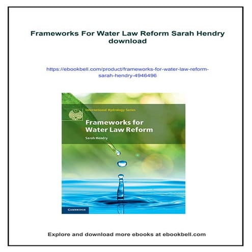 Frameworks For Water Law Reform Sarah Hendry | PDF