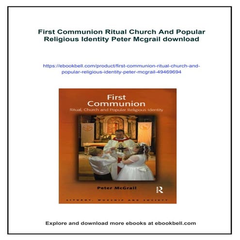 First Communion Ritual Church And Popular Religious Identity Peter ...