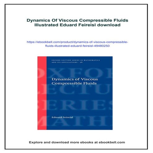 Dynamics Of Viscous Compressible Fluids Illustrated Eduard Feireisl | PDF