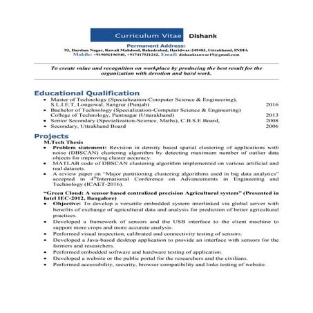dishank CV | PDF