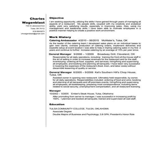 Steve Walters Resume (2015) | DOCX