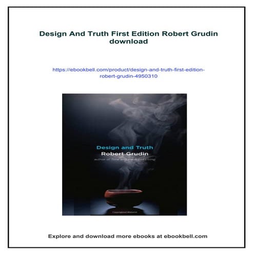 Design And Truth First Edition Robert Grudin | PDF