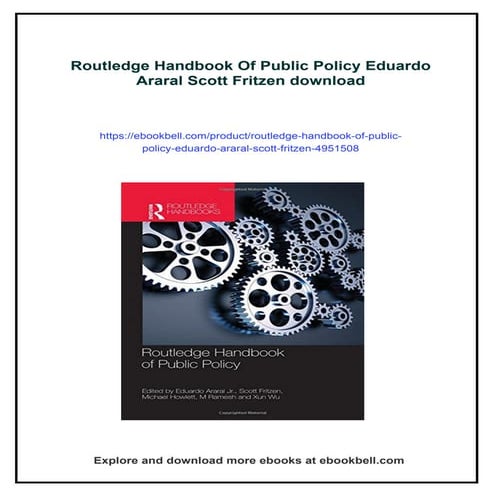 Routledge Handbook Of Public Policy Eduardo Araral Scott Fritzen | PDF