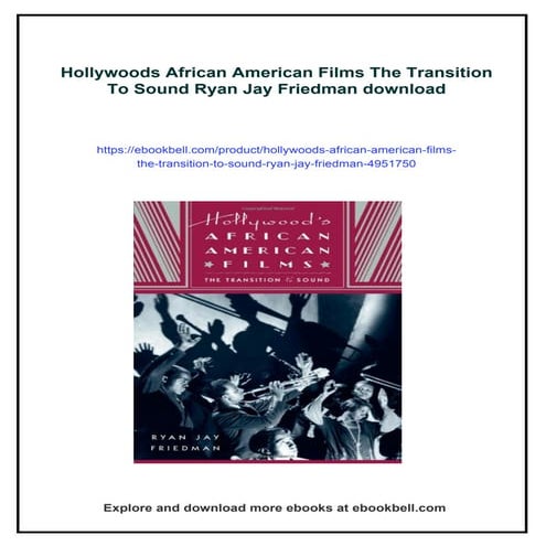 Hollywoods African American Films The Transition To Sound Ryan Jay ...
