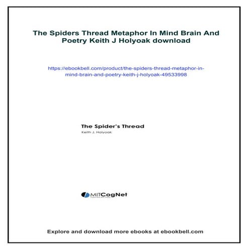 The Spiders Thread Metaphor In Mind Brain And Poetry Keith J Holyoak | PDF