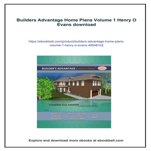 Builders Advantage Home Plans Volume 1 Henry O Evans | PDF