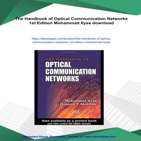 The Handbook of Optical Communication Networks 1st Edition Mohammad Ilyas | PDF