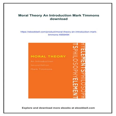 Moral Theory An Introduction Mark Timmons | PDF