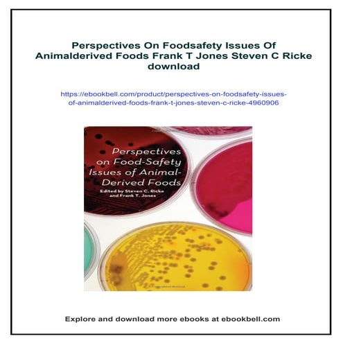Perspectives On Foodsafety Issues Of Animalderived Foods Frank T Jones ...