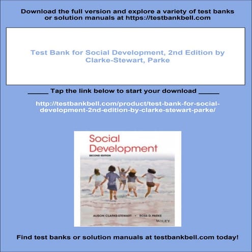 Test Bank for Social Development, 2nd Edition by Clarke-Stewart, Parke ...