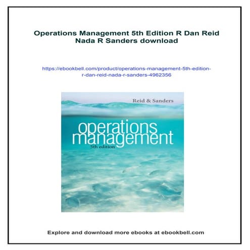 Operations Management 5th Edition R Dan Reid Nada R Sanders | PDF