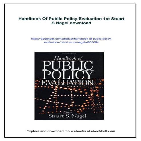 Handbook Of Public Policy Evaluation 1st Stuart S Nagel | PDF