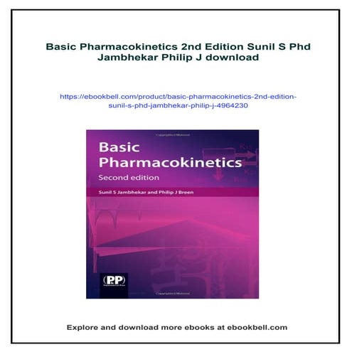 Basic Pharmacokinetics 2nd Edition Sunil S Phd Jambhekar Philip J | PDF