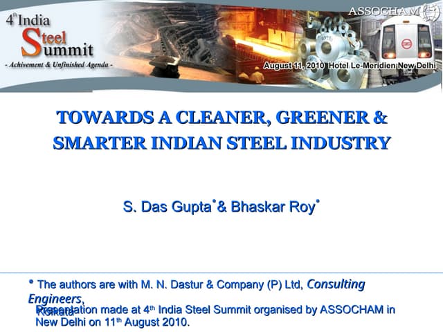 Towards a cleaner greener and smarter steel industry | PPT Towards a cleaner greener and smarter steel industry | PPT