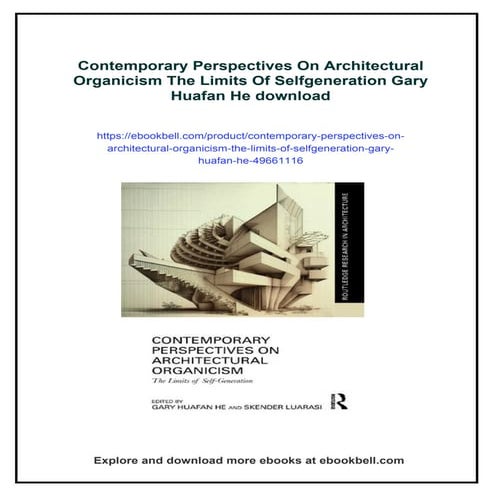 Contemporary Perspectives On Architectural Organicism The Limits Of ...
