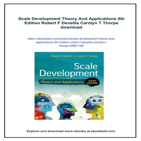 Scale Development Theory And Applications 5th Edition Robert F Devellis ...