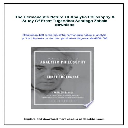The Hermeneutic Nature Of Analytic Philosophy A Study Of Ernst ...