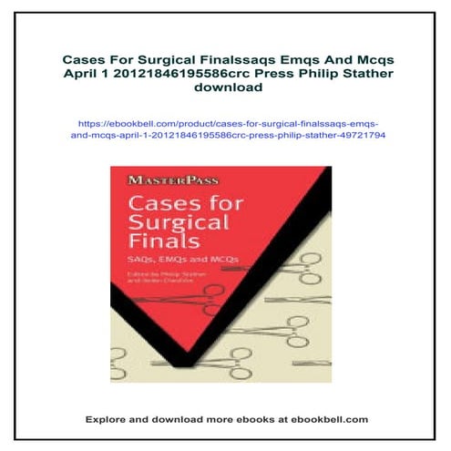 Cases For Surgical Finalssaqs Emqs And Mcqs April 1 20121846195586crc ...