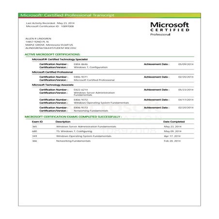 Microsoft Learning Transcript.PDF