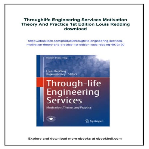 Throughlife Engineering Services Motivation Theory And Practice 1st ...