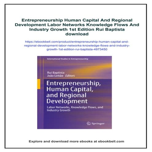 Entrepreneurship Human Capital And Regional Development Labor Networks Knowledge Flows And ...