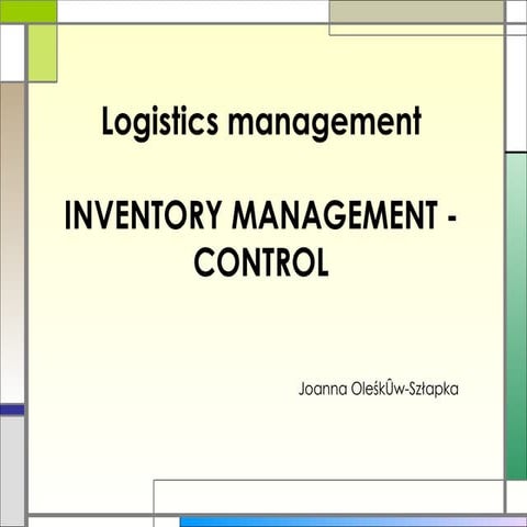 24867879 inventory-management-control-lecture-3 | PPT | Logistics ...