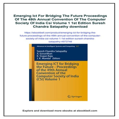 Emerging Ict For Bridging The Future Proceedings Of The 49th Annual Convention Of The Computer ...
