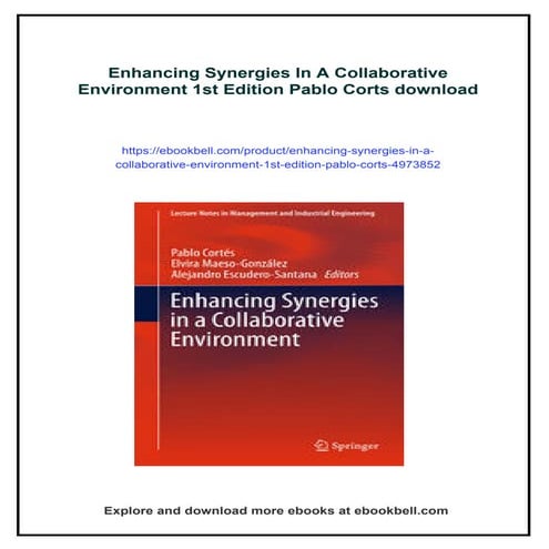 Enhancing Synergies In A Collaborative Environment 1st Edition Pablo Corts | PDF