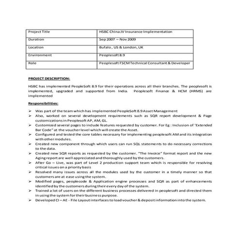 HSBC Role and Responsibilities | DOCX