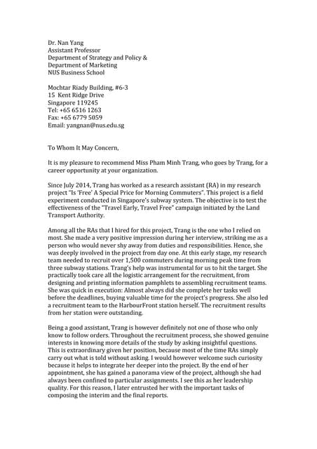 Letter Of Recommendation - Deloitte | PDF