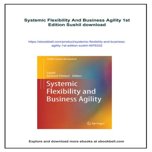 Systemic Flexibility And Business Agility 1st Edition Sushil | PDF